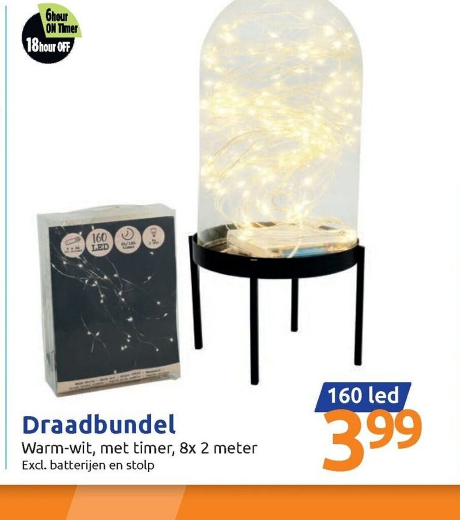 Draadbundel 8x2 meter 160 led promotie bij Action