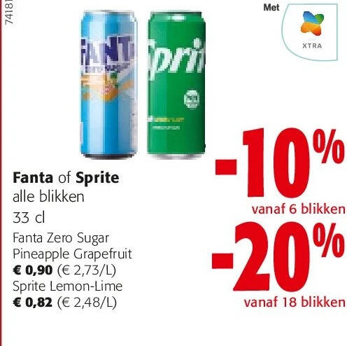 Fanta Zero Sugar Pineapple Grapefruit promotie bij Colruyt