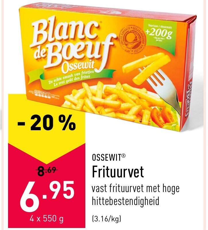 Ossewit Frituurvet 4*550g promotie bij ALDI