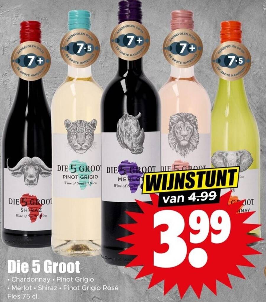 Die 5 Groot promotie bij Dirk
