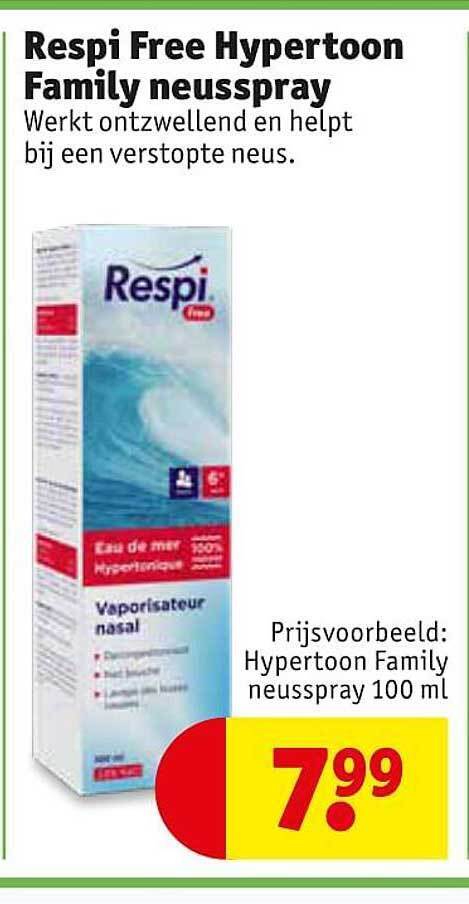 Respi Free Hypertoon Family Neusspray promotie bij Kruidvat