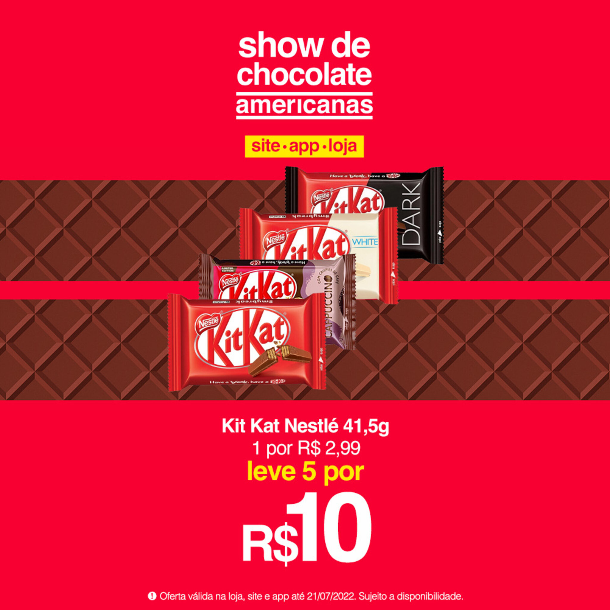 Kit Kat Nestle 41.5kg oferta na Lojas Americanas
