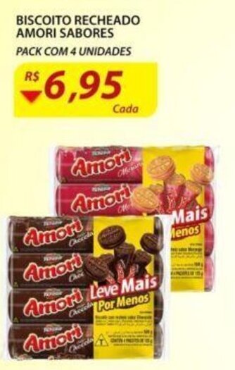 Biscoito Recheado Amori Sabores pack com 4 unidades oferta na Assaí ...