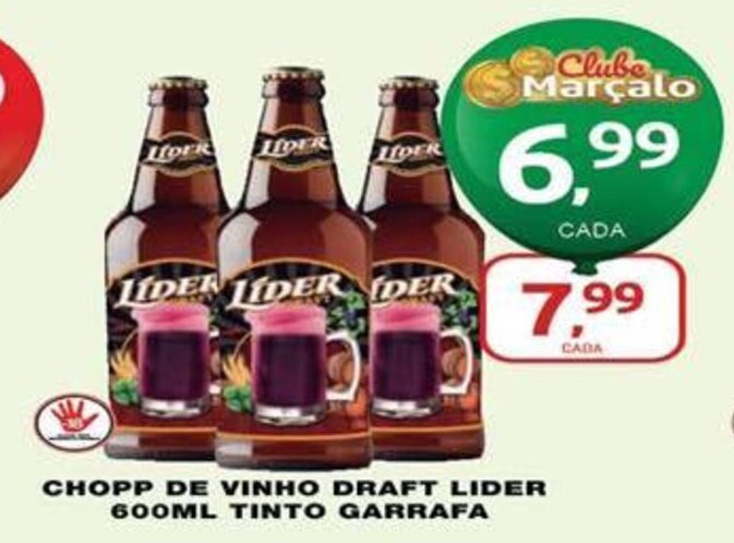 Chopp de Vinho Draft Lider 600ml tinto garrafa oferta na Supermercados ...