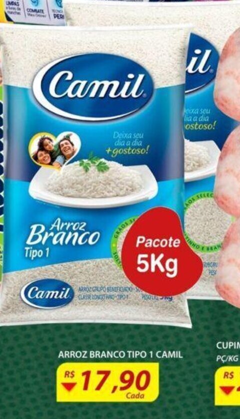 Arroz Branco Tipo 1 Camil 5kg oferta na Assaí Atacadista