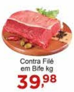Contra Filé em Bife 1kg oferta na Rossi Supermercado