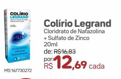 Colírio legrand oferta na Drogal