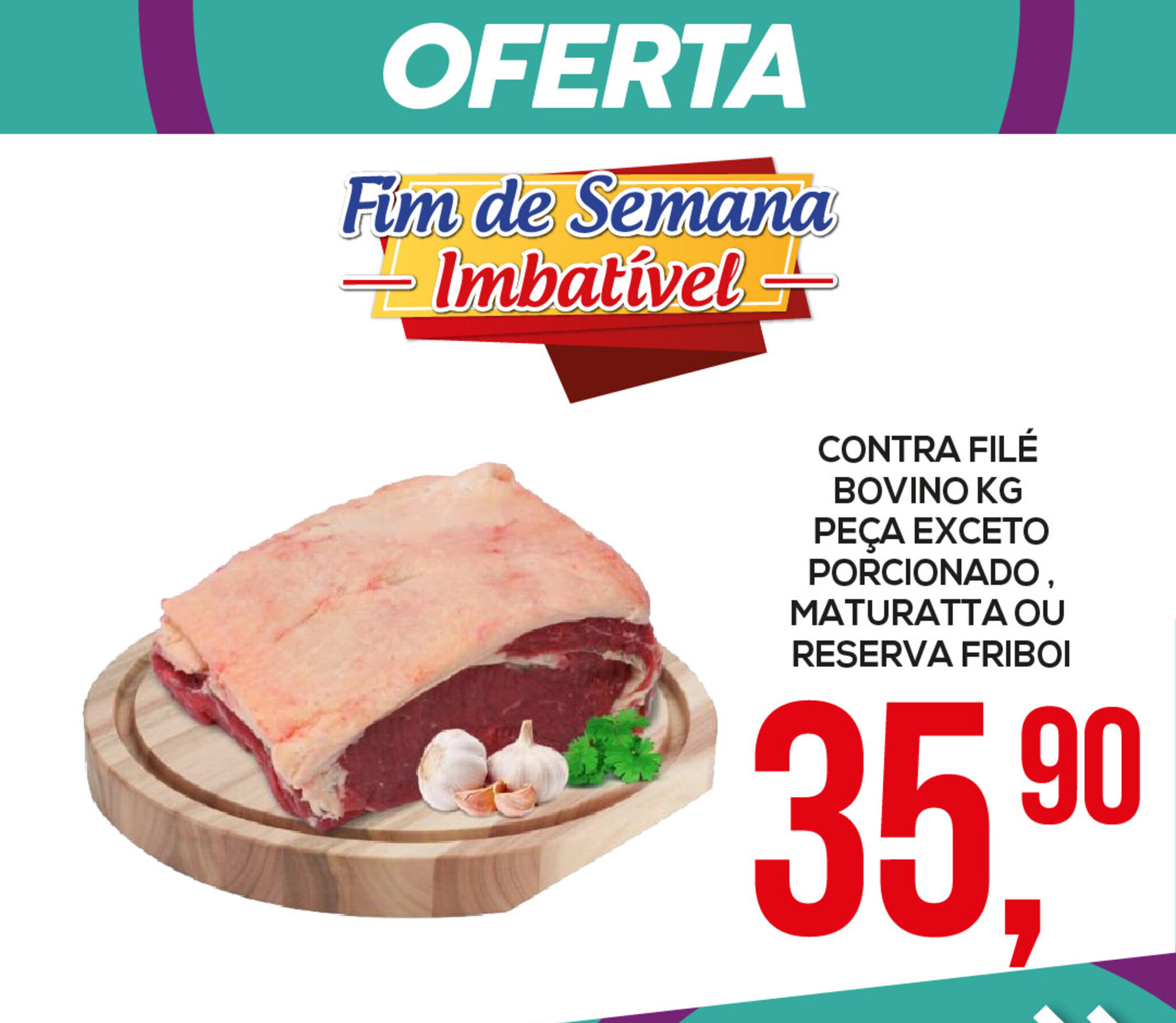 Contra file Bovino 1kg peca exceto porcionado, Maturatta ou Reserva ...