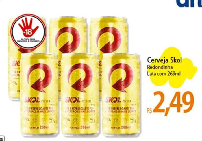 Cerveja Skol 269ml oferta na Atacadão