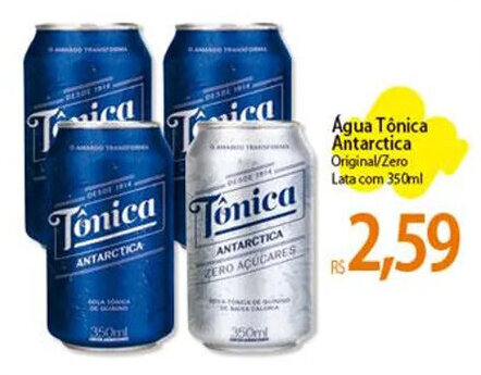 Água Tônica Antarctica Original/Zero Lata com 350ml oferta na Atacadão