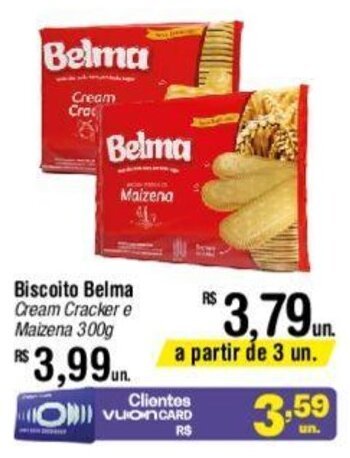Biscoito Belma Cream Cracker e Maizena 300g oferta na Fort Atacadista