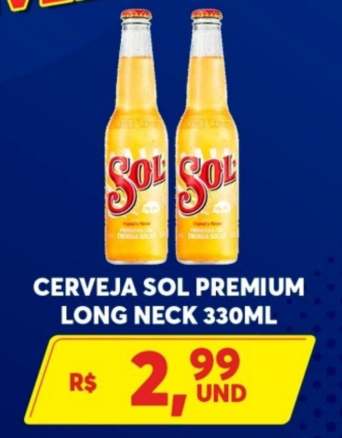 CERVEJA SOL PREMIUM LONG NECK 330ML oferta na Atacadão Centro Sul