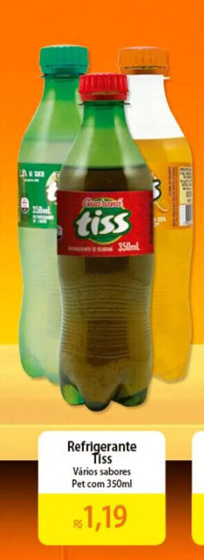 Refrigerante Tiss Vários sabores Pet com 350ml oferta na Atacadão