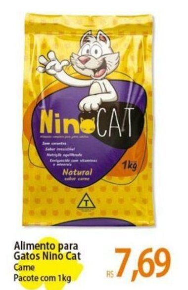 Alimento para Gatos Nino Cat Came Pacote com 1kg oferta na Atacadão