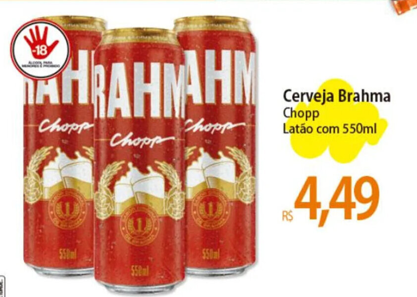 Cerveja Brahma Chopp Latão com 550ml oferta na Atacadão
