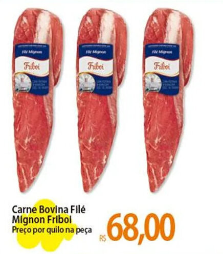 Carne Bovina Filé Mignon Friboi Preço por quilo na peça oferta na Atacadão