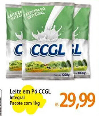 Leite em Pó CCGL Integral Pacote com 1kg oferta na Atacadão