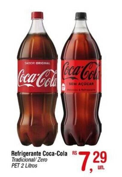 Refrigerante Coca-Cola RS Tradicional/Zero PET 2 Litros oferta na Fort ...