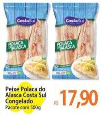Peixe Polaca do Alasca Costa Sul Congelado Pacote com 500g oferta na Atacadão
