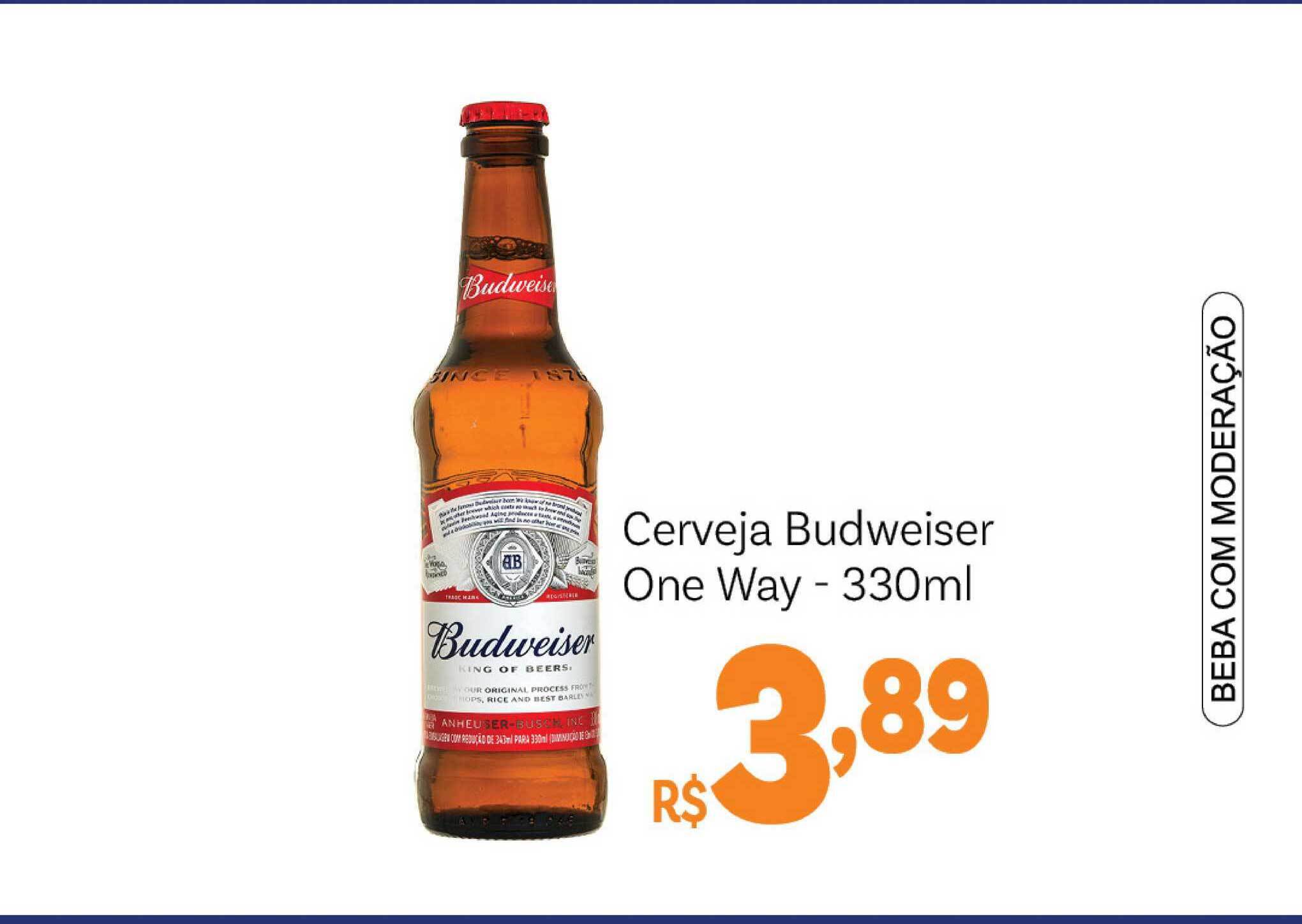 Cerveja Budweiser One Way 330ml Oferta Na Covabra Supermercados