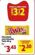Twix - chocolate com biscoito 40 g oferta na Mini Extra