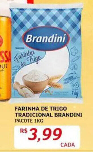 Farinha de trigo tradicional brandini pacote 1 kg oferta na Assaí ...