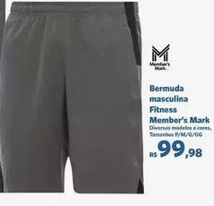 Member's mark - bermuda masculina fitness oferta na Sam's Club