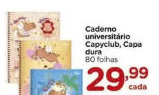 Caderno universitário capyclub, capa dura oferta na Carrefour R$ 29,99