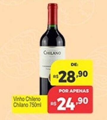 Promoção e preço Vinho chileno Supermercados Rex – abr. 2025