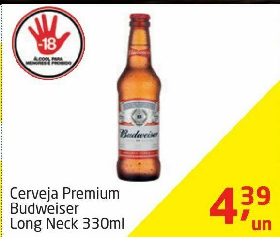 Cerveja Premium Budweiser Long Neck 330ml Oferta Na Tenda Atacado