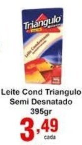 Leite Condensado Triangulo Semi Desnatado 395g oferta na Rossi Supermercado