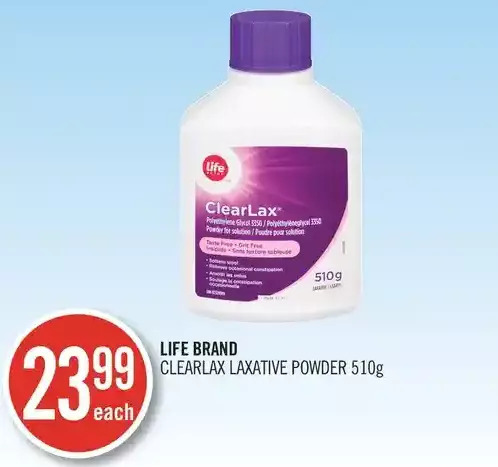Life Brand Clearlax Laxative Powder offer at Shoppers Drug Mart