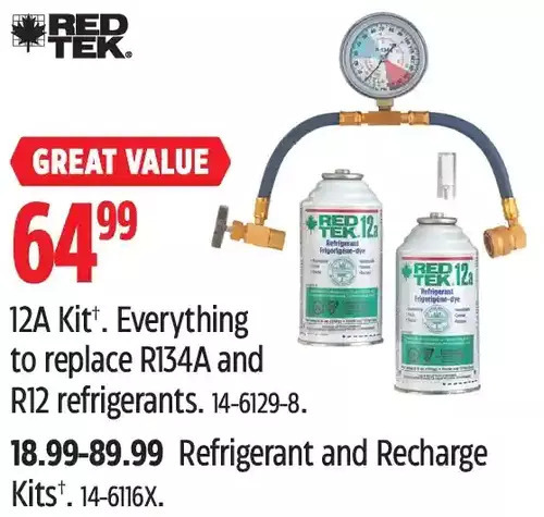 Red Tek 12a Kit. Everything to Replace R134a and R12 Refrigerants offer ...