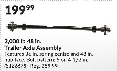 48 in. trailer axle offer at Princess Auto
