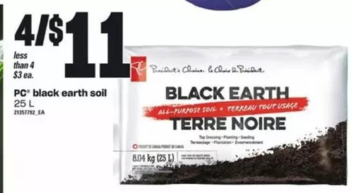 Pc black earth soil offer at Loblaws