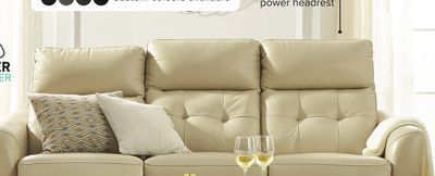 Wexner dual power reclining leather sofa colby stone offer at Leon s