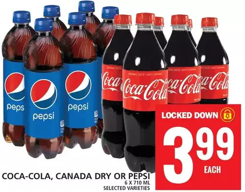 Coca-cola | canada dry | pepsi offer at Food Basics