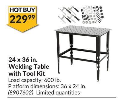 24 x 36 in. Welding Table with Tool Kit offer at Princess Auto
