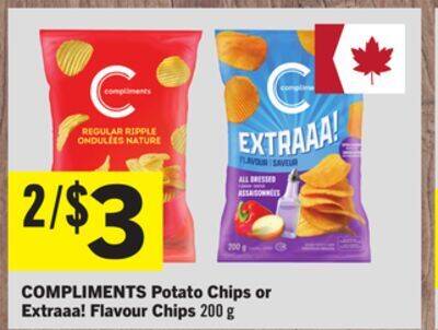 COMPLIMENTS Potato Chips or Extraaa! Flavour Chips offer at Foodland