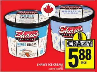 SHAW'S ICE CREAM offer at Food Basics