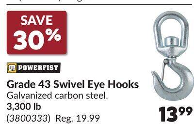 Grade 43 Swivel Eye Hooks offer at Princess Auto