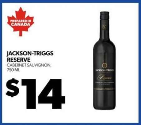 Jackson-Triggs Reserve offer at Real Canadian Liquorstore