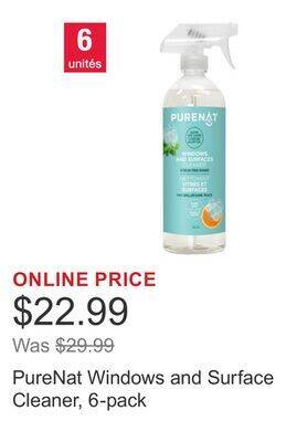 PureNat Windows and Surface Cleaner, 6-pack offer at Costco