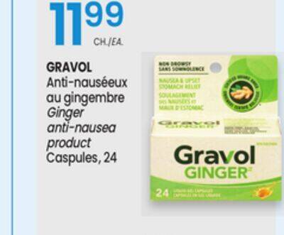 GRAVOL Anti-nauséeux au gingembre Ginger/anti-nausea product Caspules ...