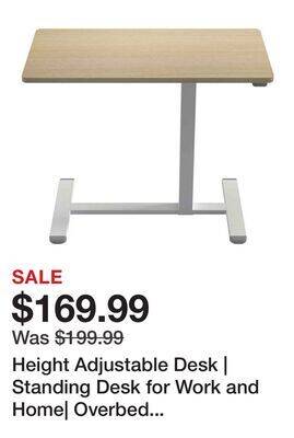 Height Adjustable Desk | Standing Desk for Work and Home| Overbed C ...