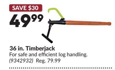 36 in. Timberjack offer at Princess Auto