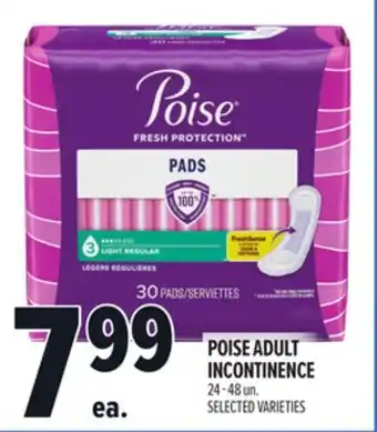 POISE ADULT INCONTINENCE offer at Metro