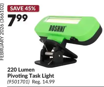220 Lumen Pivoting Task Light offer at Princess Auto