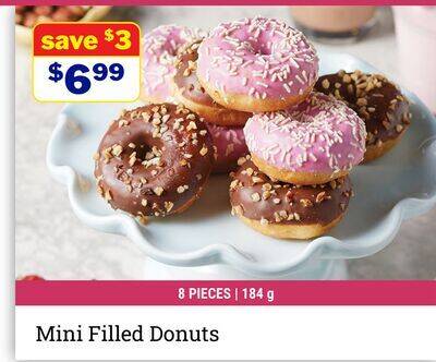 Mini Filled Donuts offer at M & M Food Market
