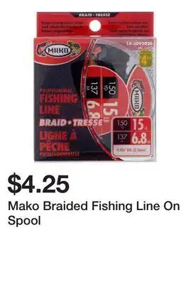 Mako Braided Fishing Line On Spool offer at Dollarama